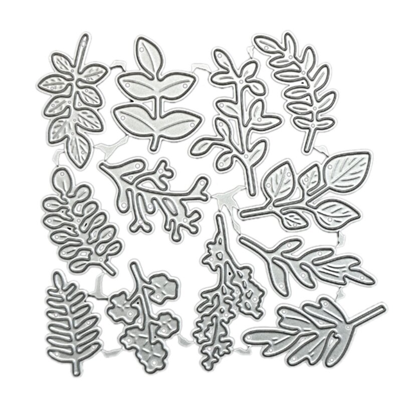 Leaves Branches Metal Cutting Dies Stencils Die Cut Template for DIY Scrapbooking Album Paper Card Embossing Craft Decor