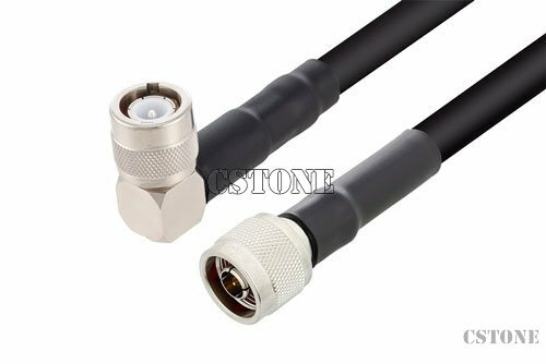 N штыревой к C штыревой угловой кабель используя RG8 коаксиальный с термоусадкой