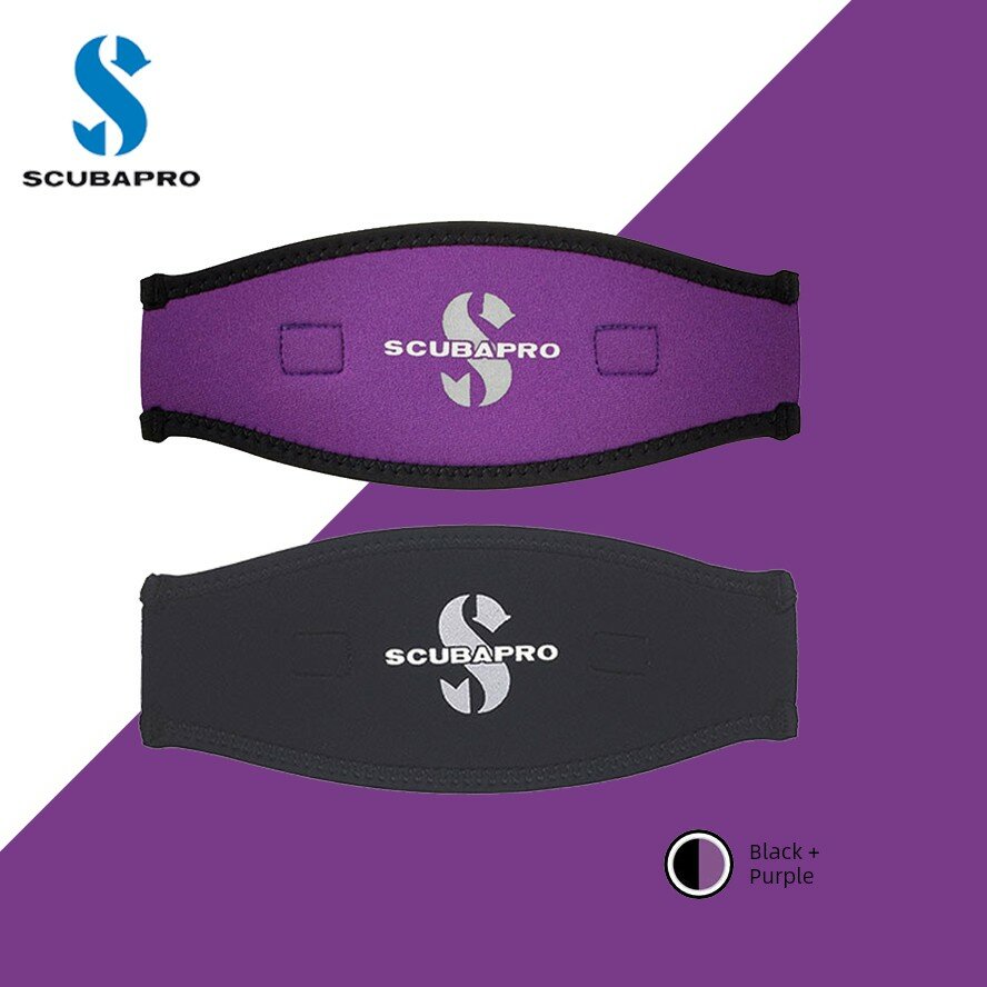 Scubapro Маска Страп Ковер Анти-Запутывание Косы для Плавания, Двусторонний, Черно-Фиолетовый, Универсальная Подгонка