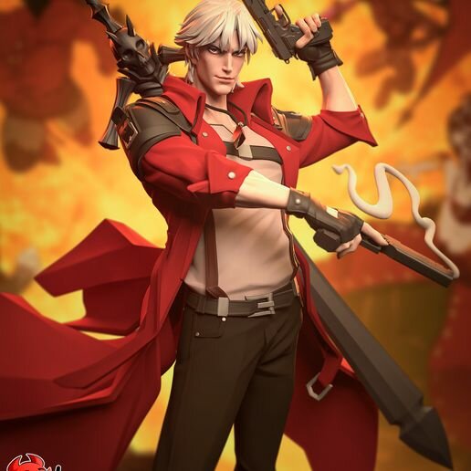 Сборная модель Dante (Devil May Cry), 233мм, 1/12 для покраски