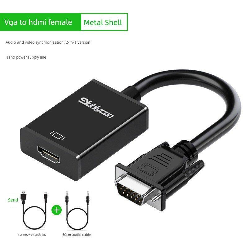 Виртуальный Монитор Адаптер VGA в HDMI для 4K Игры, Конвертация Разрешения, Двойной Интерфейс
