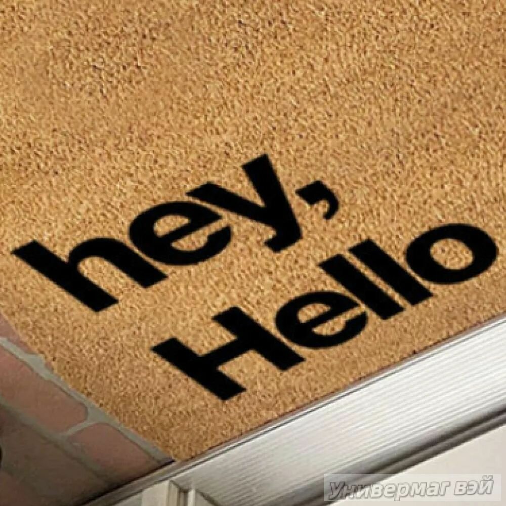 Коврик придверный Английский«Hey, Hello» 60x90 см