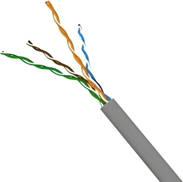 Кабель информационный Lanmaster категория 5E, UTP, 4 пары, 24AWG PVC, внутренний, 305 м, серый (TWT-5EUTP-XL)