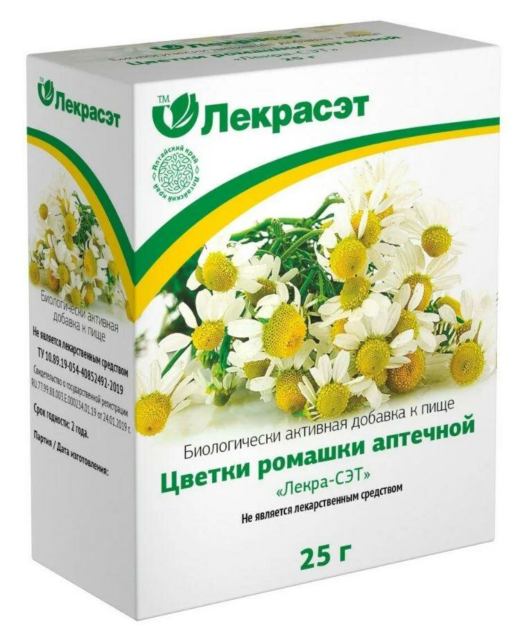 Чайный напиток Лекра-СЭТ Ромашка цветки общеукрепляющий, 25 г 1312