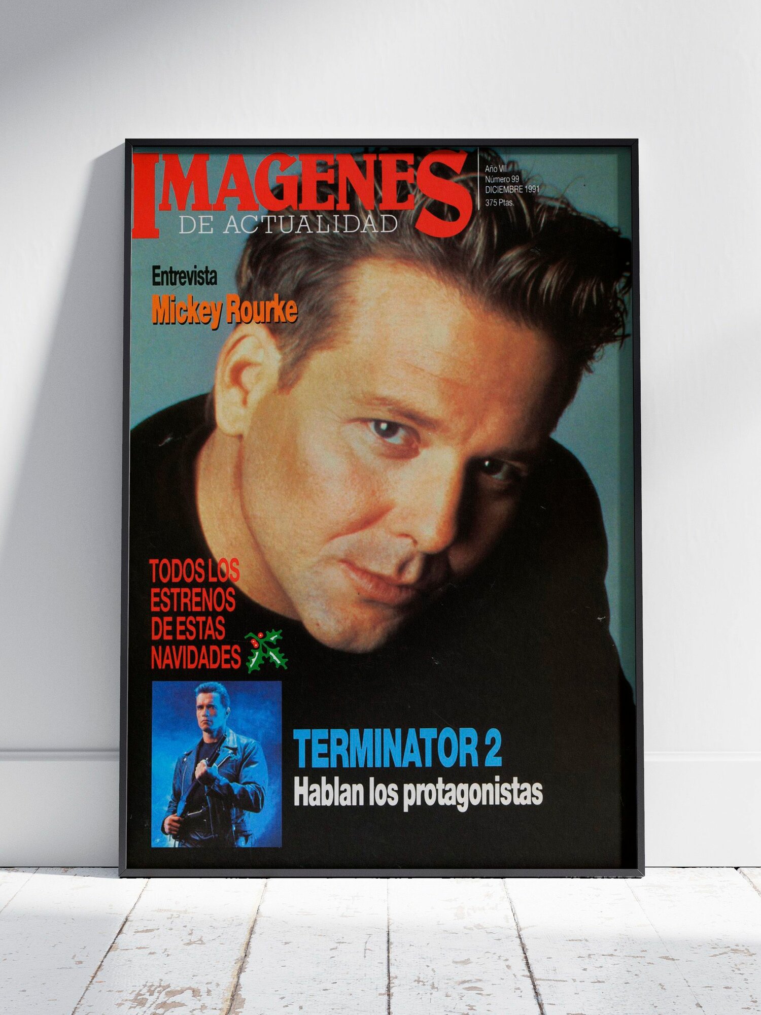 Плакат на стену для интерьера Микки Рурк (Mickey Rourke 27) - Постер по актеру фильма, кино, сериала формата A4 (21x30 см)