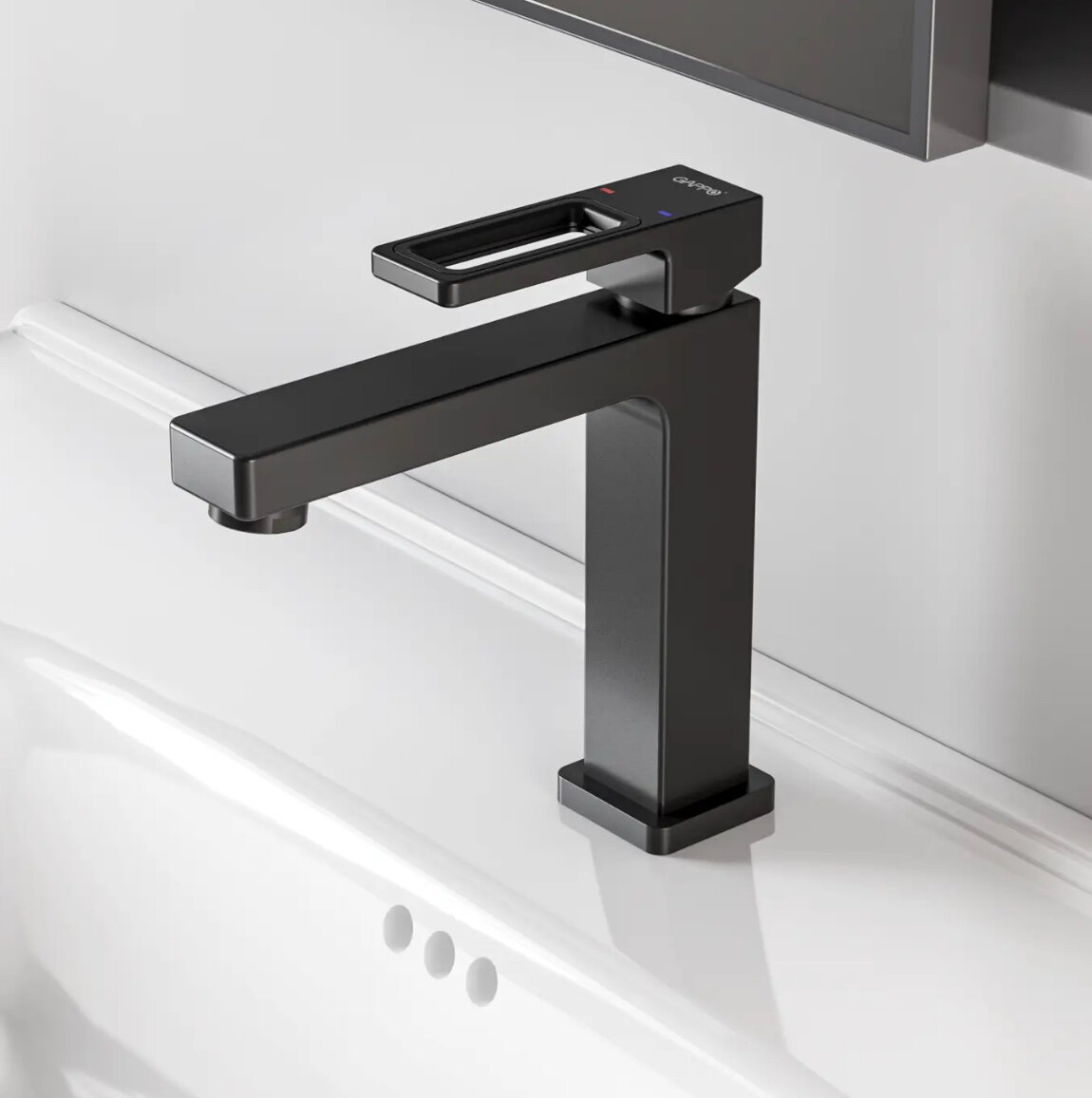 Смеситель для раковины Gappo Eder GL1301-6 однорычажный цвет черный матовый