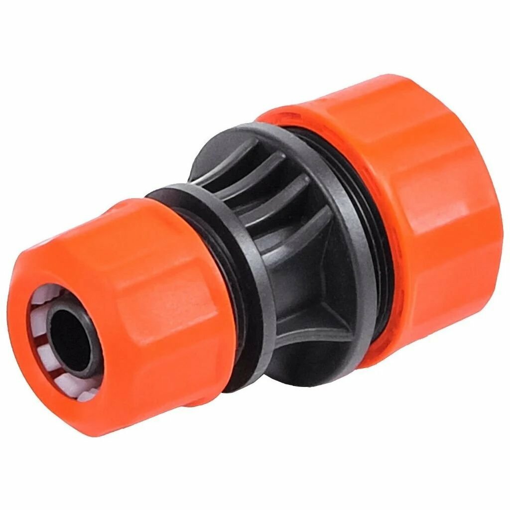 Муфта соединительная Жук 1/2"-3/4" для поливочного шланга, артикул 4008-00, пластиковый фитинг для сада и огорода