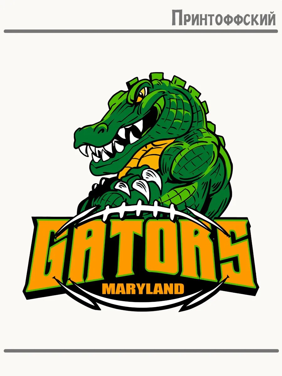 Термонаклейка для одежды и аксессуаров DTF-печать аллигатор gators football