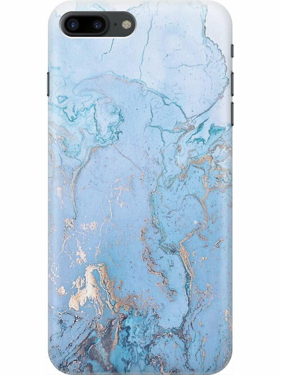 Силиконовый чехол на Apple iPhone 8 Plus / 7 Plus / Эпл Айфон 7 Плюс / 8 Плюс с рисунком "Голубой мрамор"