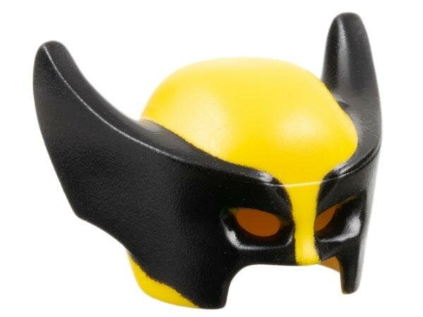 Деталь Lego 17018pb01 Minifigure, Headgear Mask Wolverine with Black Pointed Sides Pattern