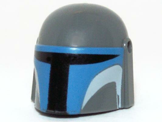 Деталь Lego 87610pb02 Minifigure, Headgear Helmet with Holes, SW Mandalorian with Blue and White Pattern