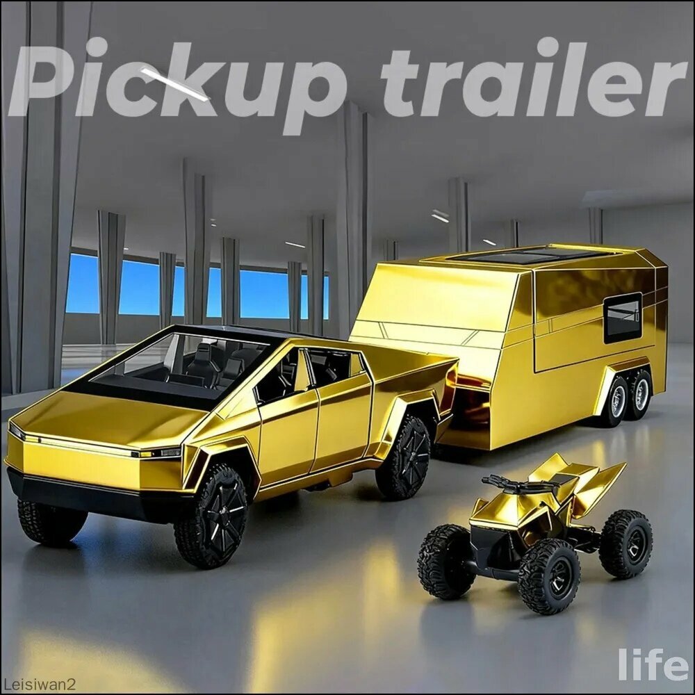 Эксклюзивная игрушечная модель Tesla Pickup Truck RV в масштабе 1:32, созданная с применением технологии литья металла