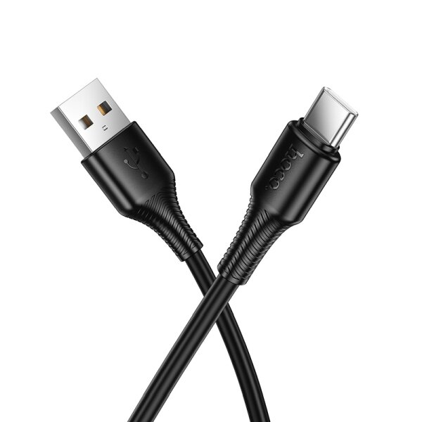 Кабель для зарядки HOCO USB Type-A - USB Type-C, 3A, черный, 1 м