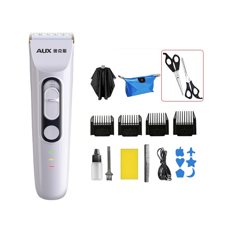 Машинка для стрижки волос унисекс AUX, White - standard + double plain shears
