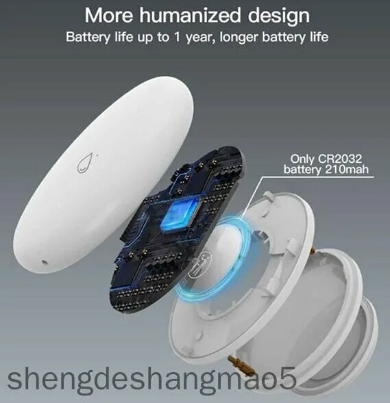 Zigbee Wireless Flood Sensor, Flood Sensor, белый — фото 1