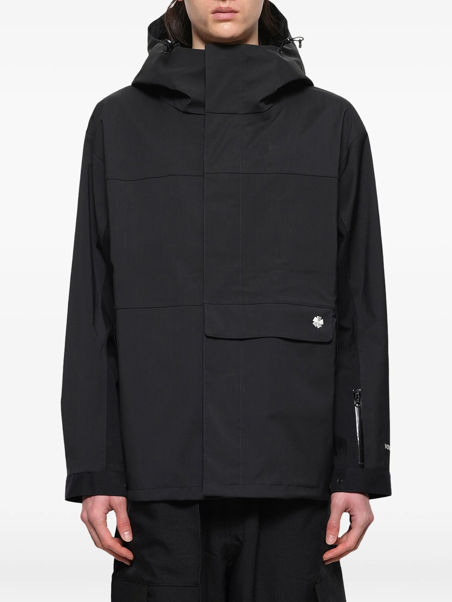 Куртка vowels Water-resistant hooded shell jacket, размер 50, black/black — фото 1