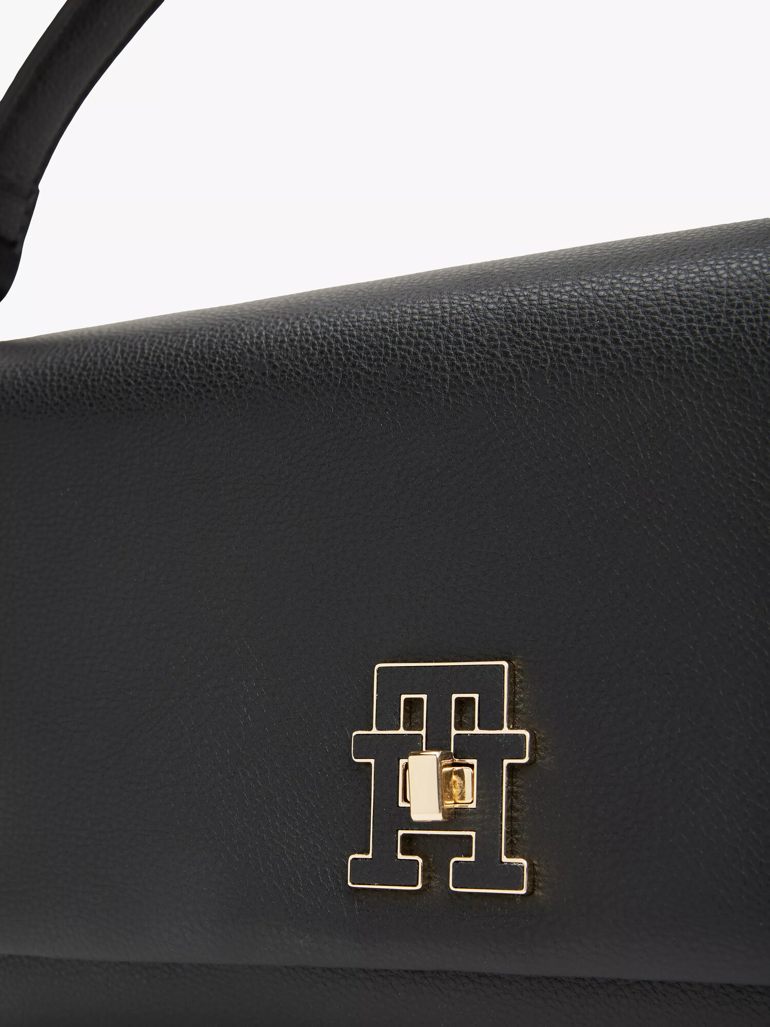 Сумка сэтчел TOMMY HILFIGER, фактура зернистая, черный — фото 1