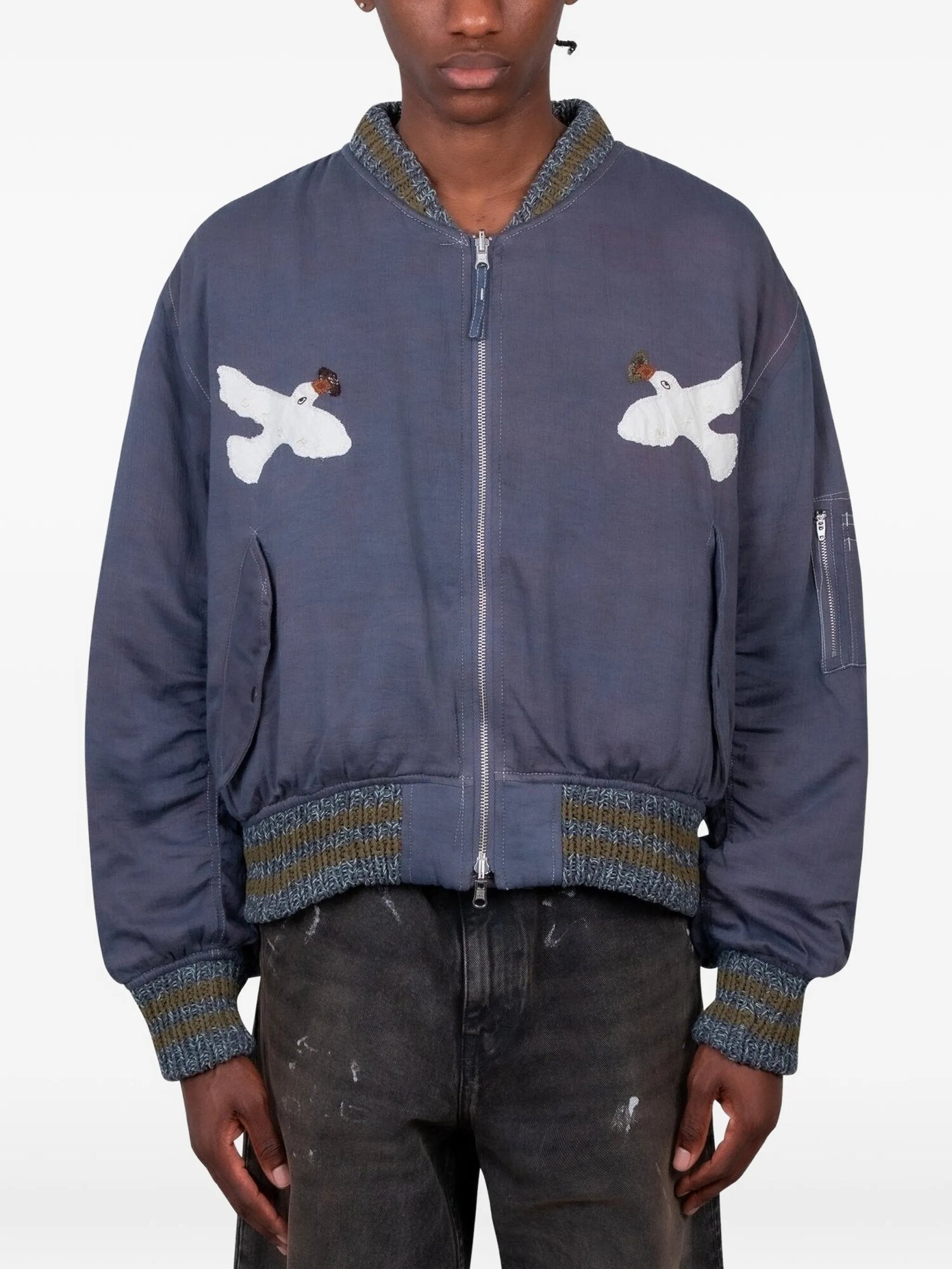 Бомбер Story mfg. Embroidered reversible bomber jacket