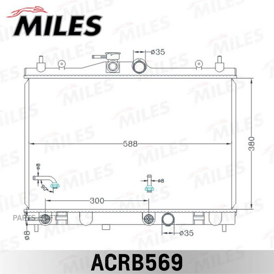 MILES ACRB569 Радиатор NISSAN TIIDA 1.5/1.6/1.8 04- AT паяный ()
