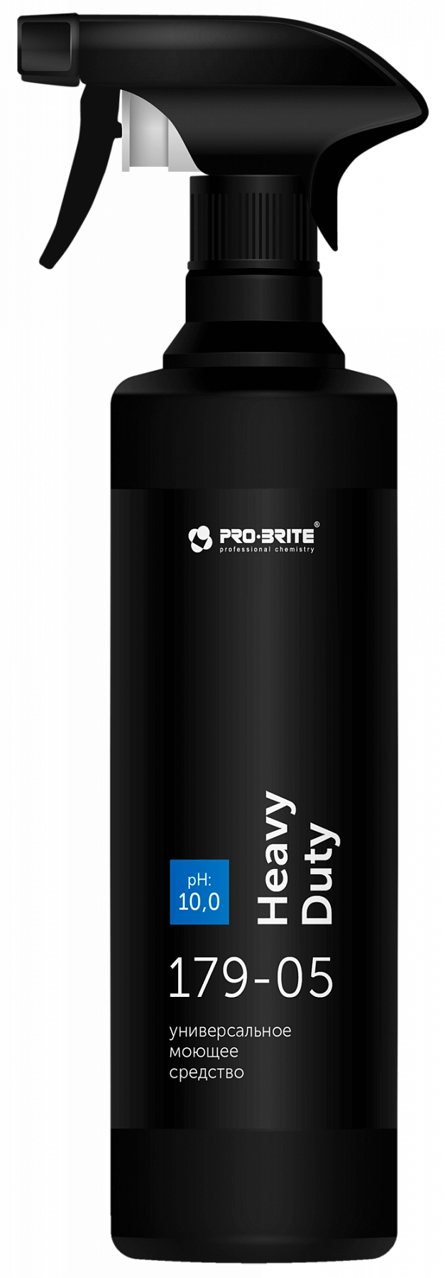 Средство моющее универсальное 500 мл, PRO-BRITE HEAVY DUTY, щелочное, низкопенное, распылитель, 179-05