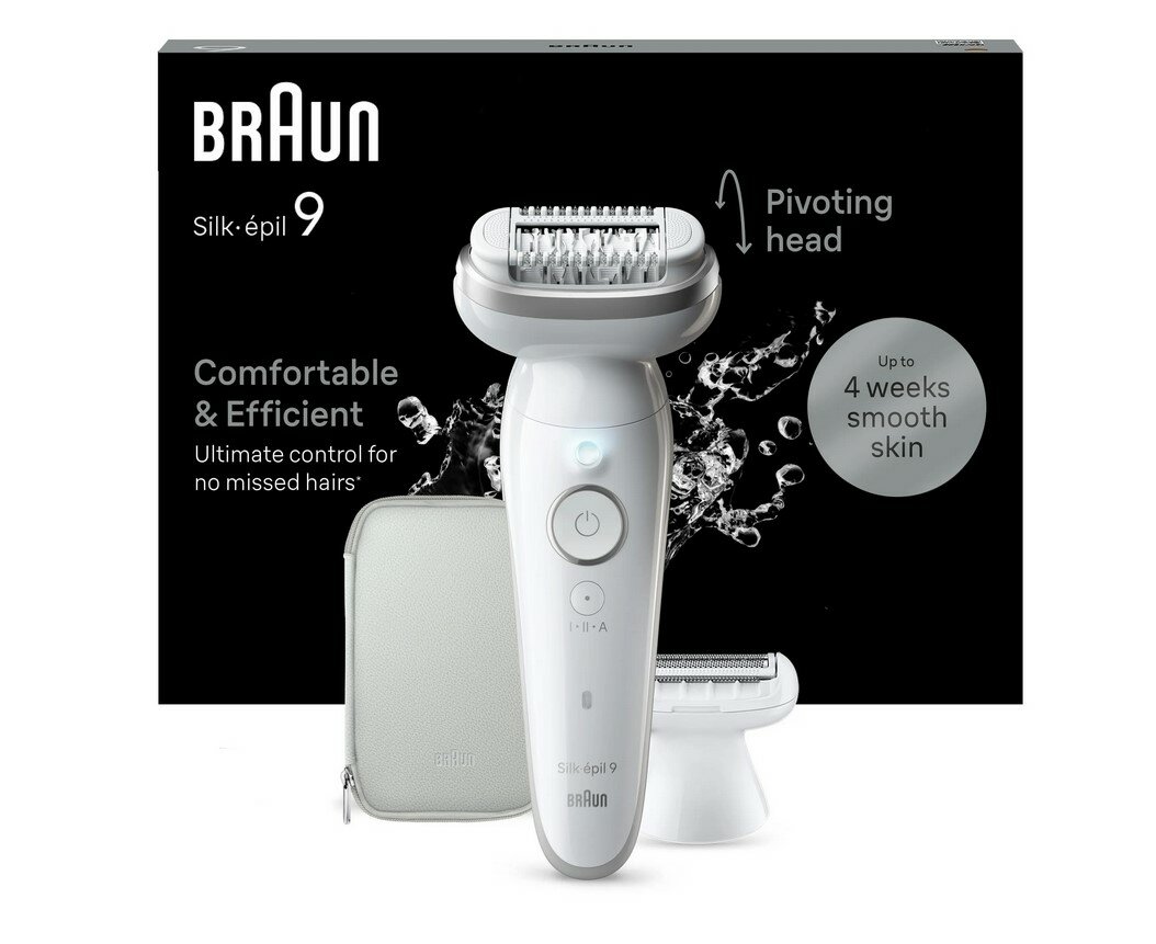 Эпилятор Braun S9 SES 9-030 SmartTouch белое золото с бритвенной насадкой и косметичкой (новинка Апрель 2026)