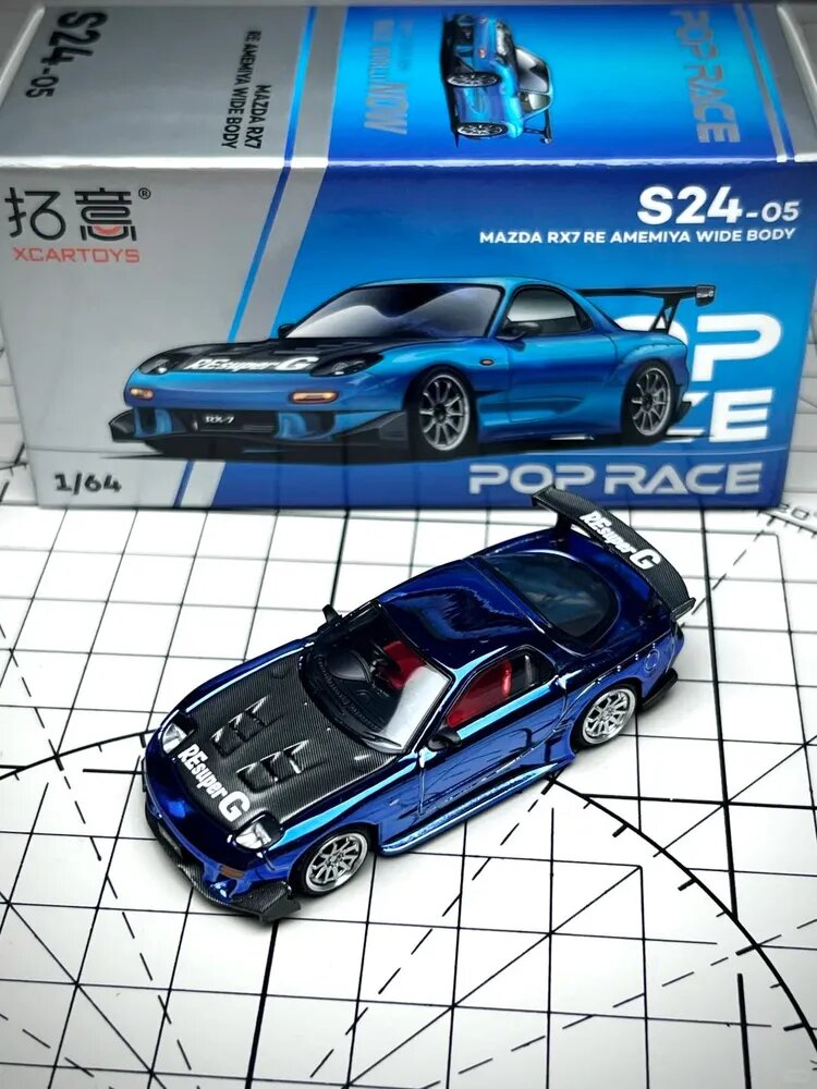 Машинка POPRACE S24-05 1:64 Mazda RX7 RE AMEMIYA WIDE BODY
