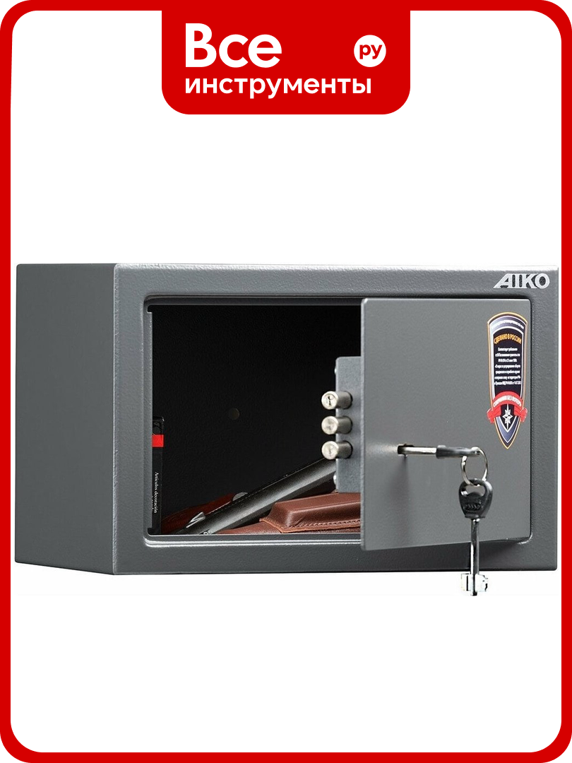 Сейф AIKO TT-170 S11299110514, стальной настенный сейф для ценностей, графит с молотковой эмалью, ключевой замок