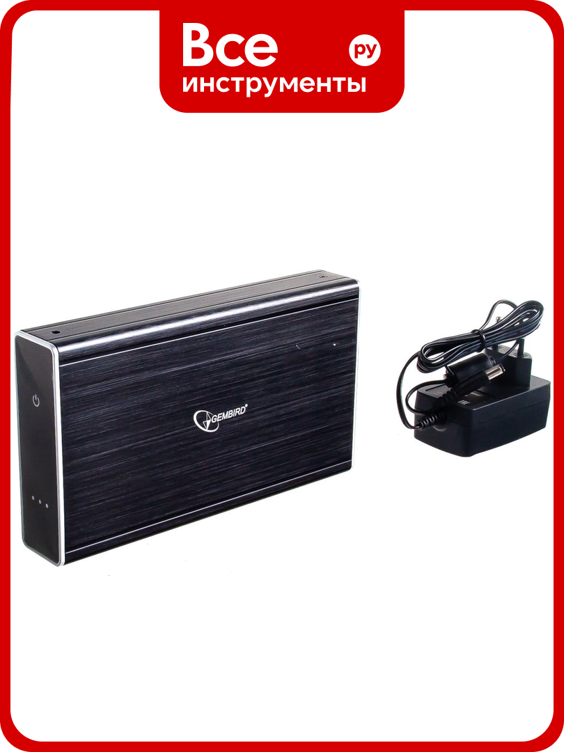 Внешний корпус, Gembird, Gembird 3.5 " USB 3.0 SATA HDD/SSD алюминий сенсорная кнопка черный