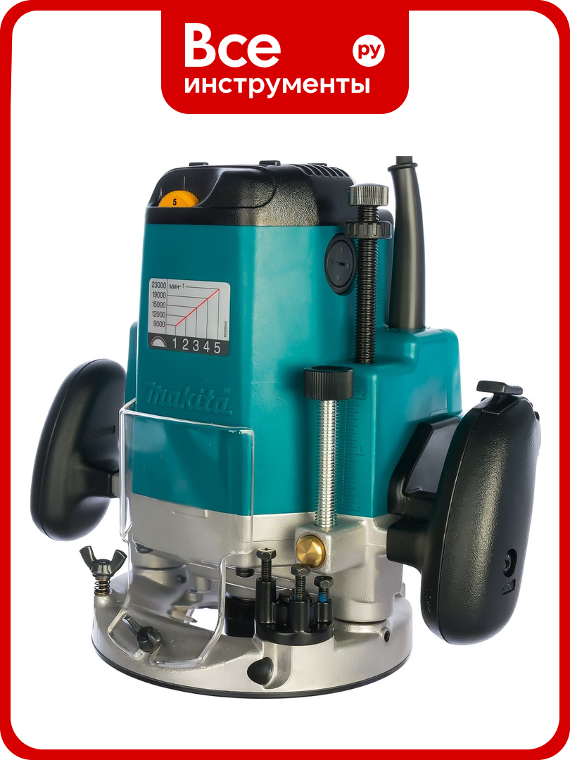 Фрезер Makita 3612 C, литой алюминий, ручной профессиональный, оборотный диапазон, патрубок пылеотсоса