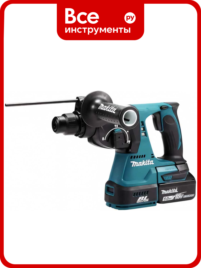 Аккумуляторный бесщеточный перфоратор Makita SDS+,18В, 1x5Ач, Li-ion DHR242RT