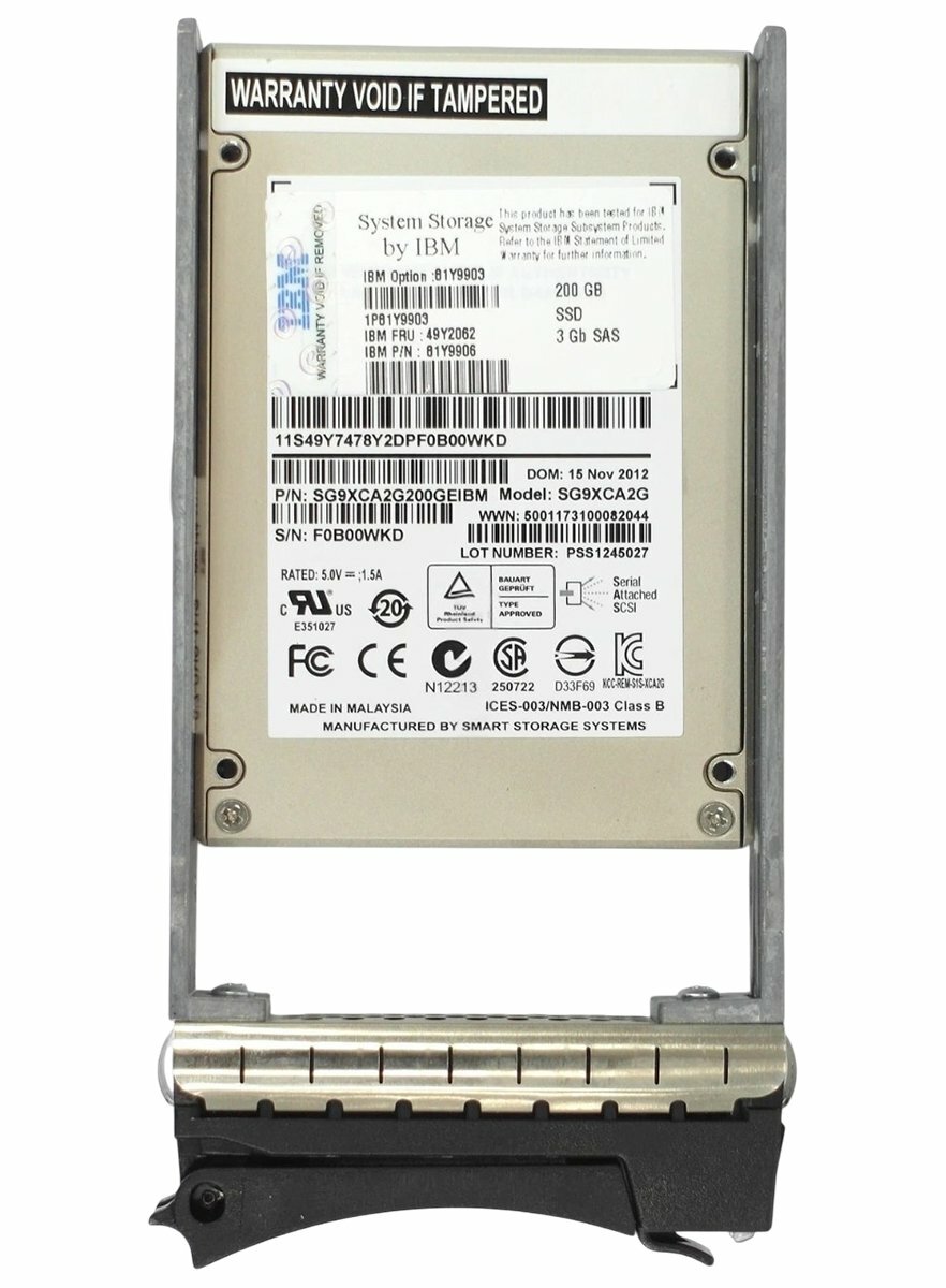 Жесткий диск IBM 200Gb SAS 2.5" SSD 81Y9906