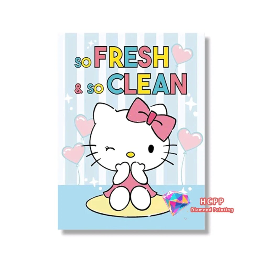 MINISO Очаровательный набор для алмазной живописи Hello Kitty, квадратные и круглые алмазы, 5D мозаика, ручная работа, уникальный и изысканный подарок, украшение для дома, Размер: круглый 50х70
