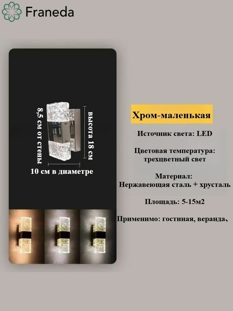 Современный светлый роскошный стеклянный настенный светильник
