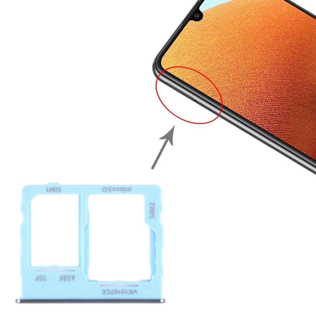Поднос для SIM-карты Samsung Galaxy A32 5G, лоток для SIM-карты + лоток для SIM-карты Micro SD, лоток для карт смартфона, устройство для чтения SIM-карт, ремонт слота для карт
