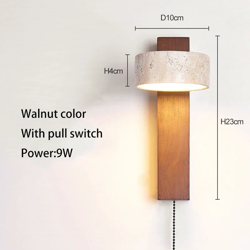 Настенный светильник Walnut с вытяжным выключателем, 9W