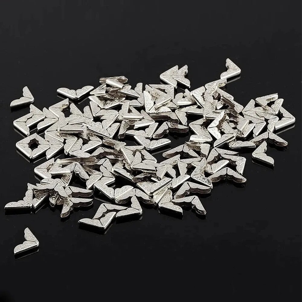 Металлические уголки для книг, Silver, 50 шт.