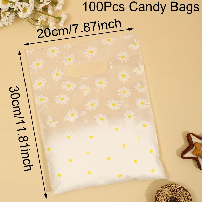 Подарочные пакеты с маргаритками 20x30 см