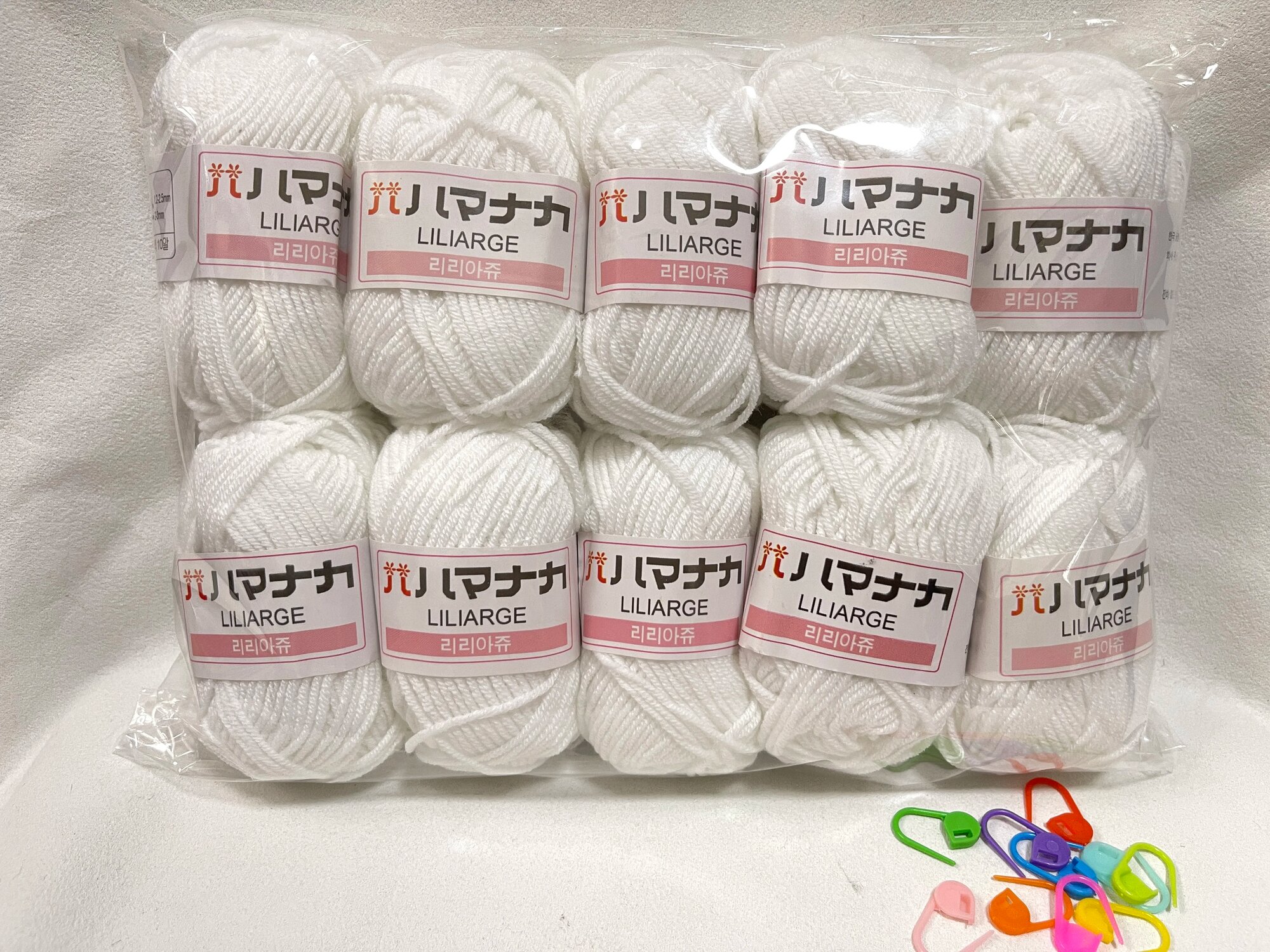 Хлопковая пряжа для вязания 10 шт. Белый, A20-10PCS