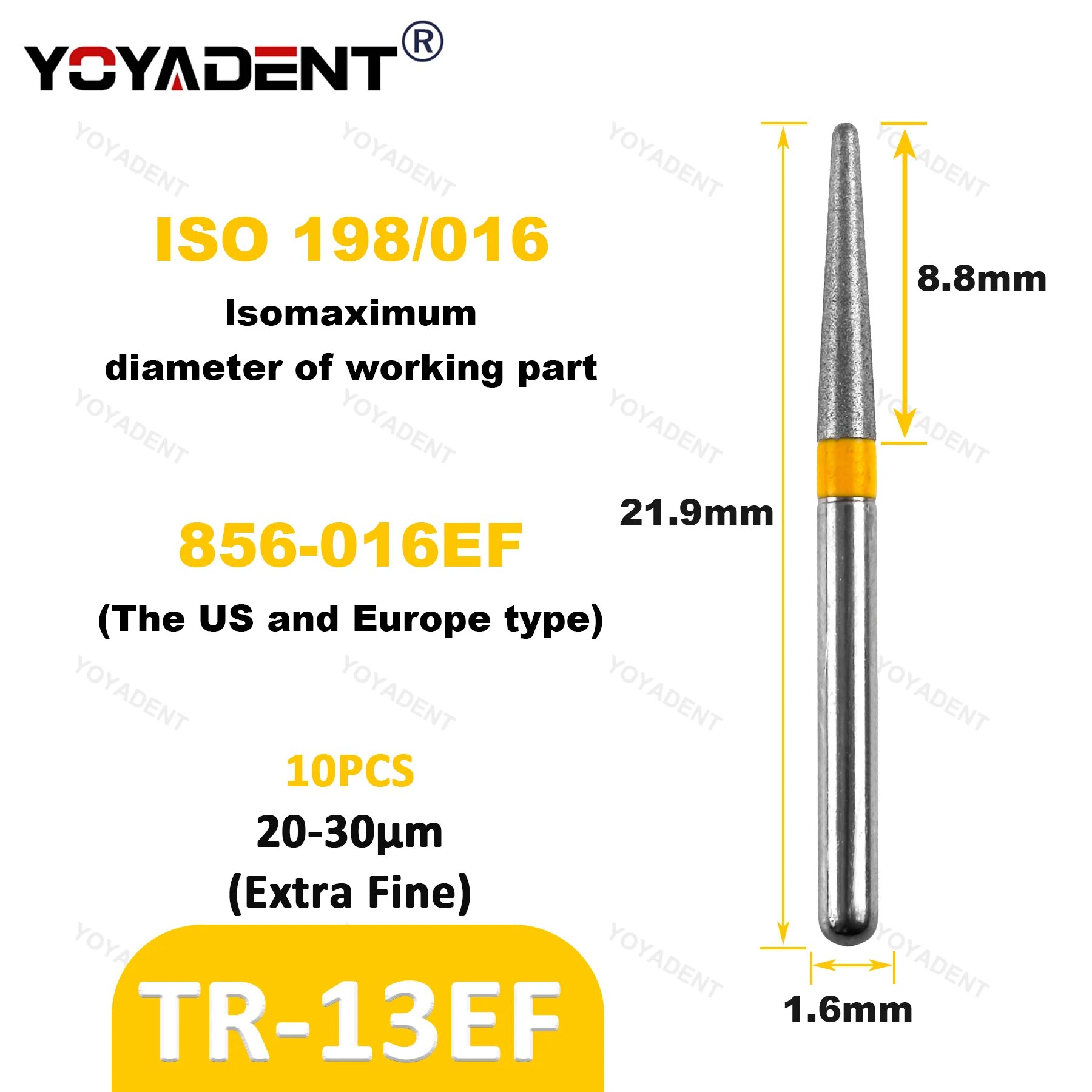 Алмазные боры YOYADENT TR 1,6 мм