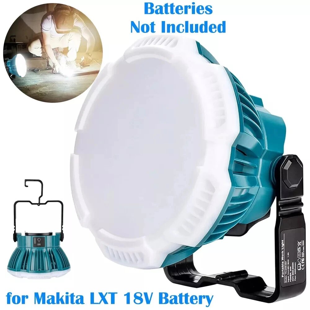 Портативный светодиодный фонарь Hiesuan для аккумулятора Makita 18В