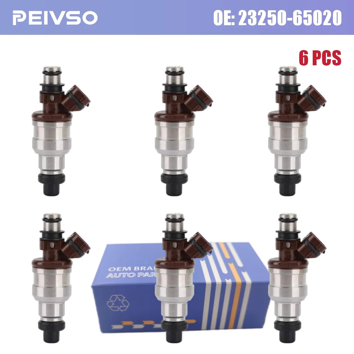 Топливные форсунки PEIVSO, 6 шт, 23250-65020, для Toyota 4Runner Pickup 1989-1995, 3Vze 3.0L V6, высококачественные автозапчасти