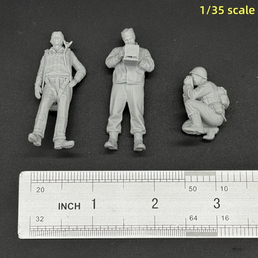 Миниатюрные модели военной фигурок 1/32/1/35, 3 штуки, смола 1 in 35 scale