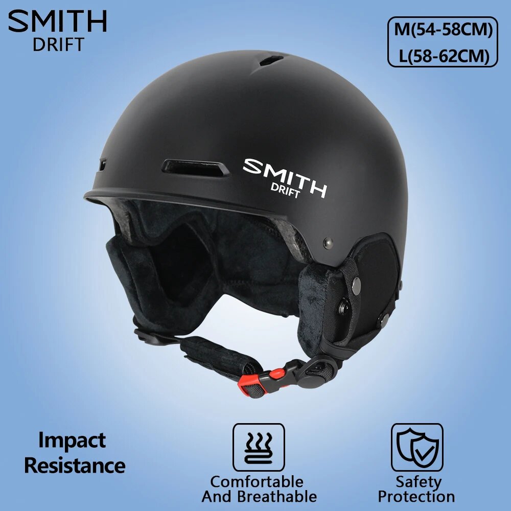 SMITH DRIFT, черный шлем для лыж и сноуборда, L 58-62