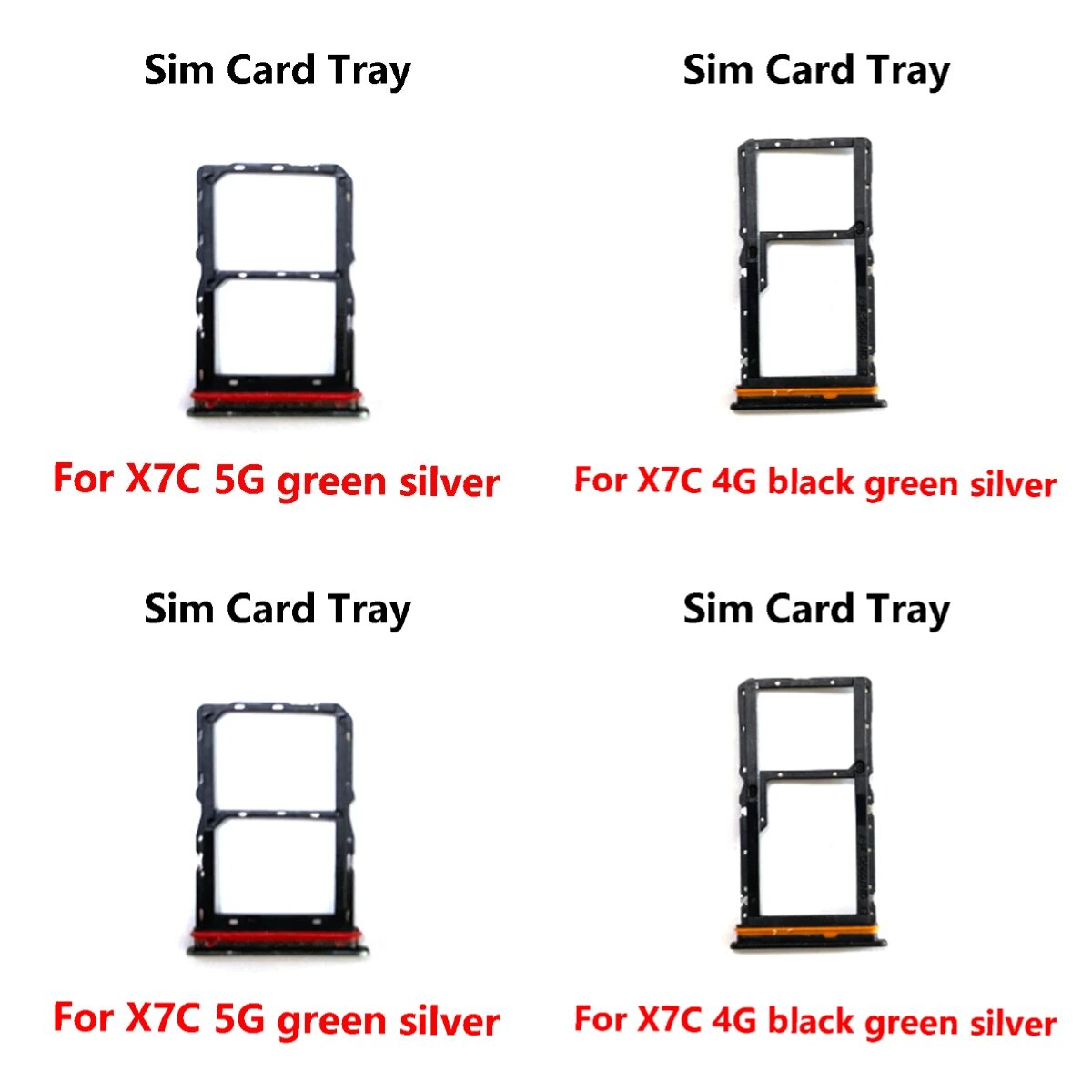 Лоток SIM-карты Huawei Honor X7C 4G silver