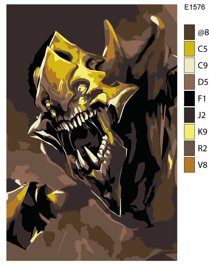 Детская картина по номерам E1576 "Игра Dota 2 (Дота 2). Сэнд Кинг (Sand King)" 20x30