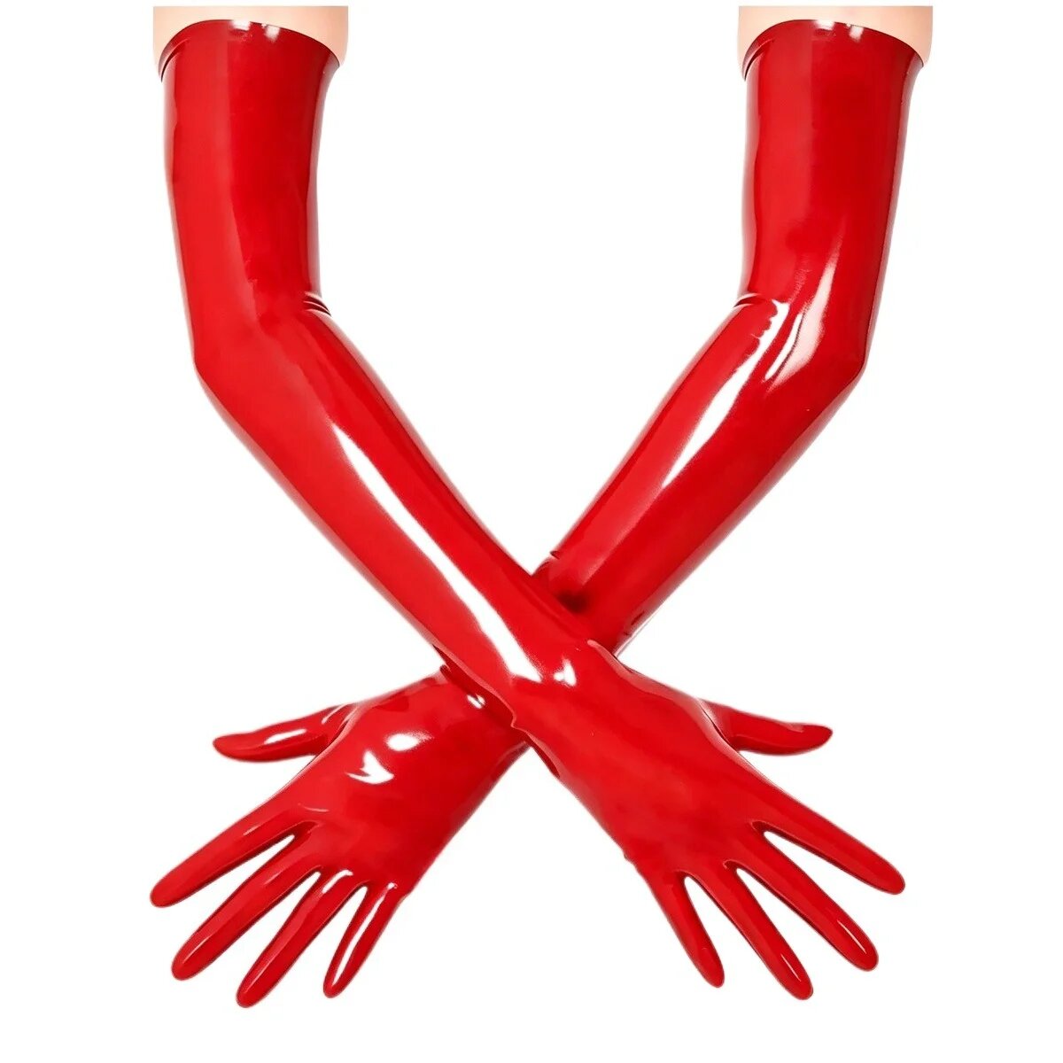 Черные эластичные перчатки для велоспорта Красный, S, long gloves red