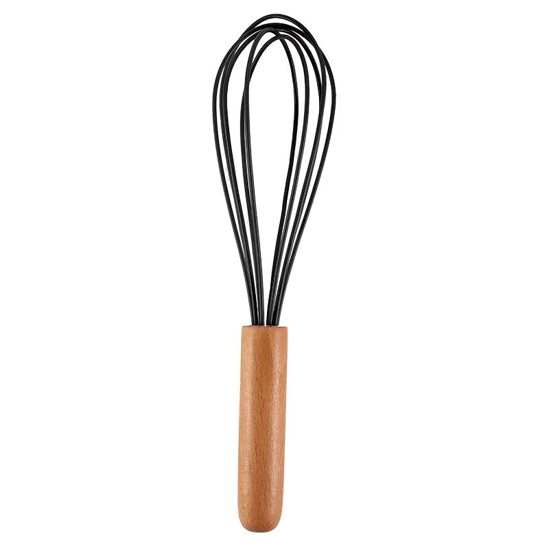 Силиконовый венчик Black с деревянной ручкой