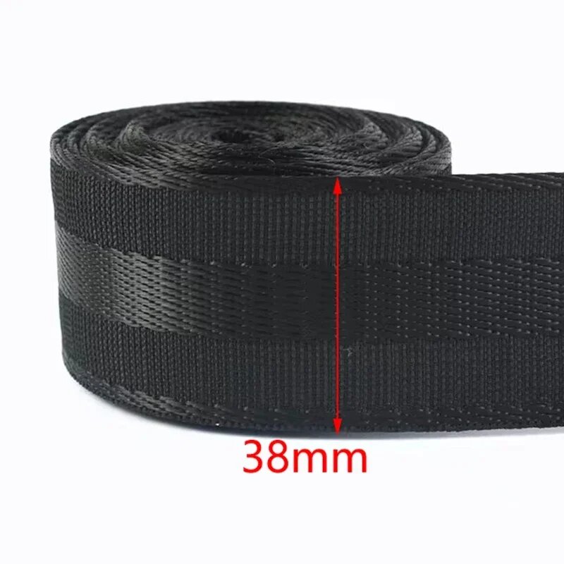 Meetee Нейлоновая лента 25/32/38 мм, черная, 2-5 м Black-38mm, 3Meters