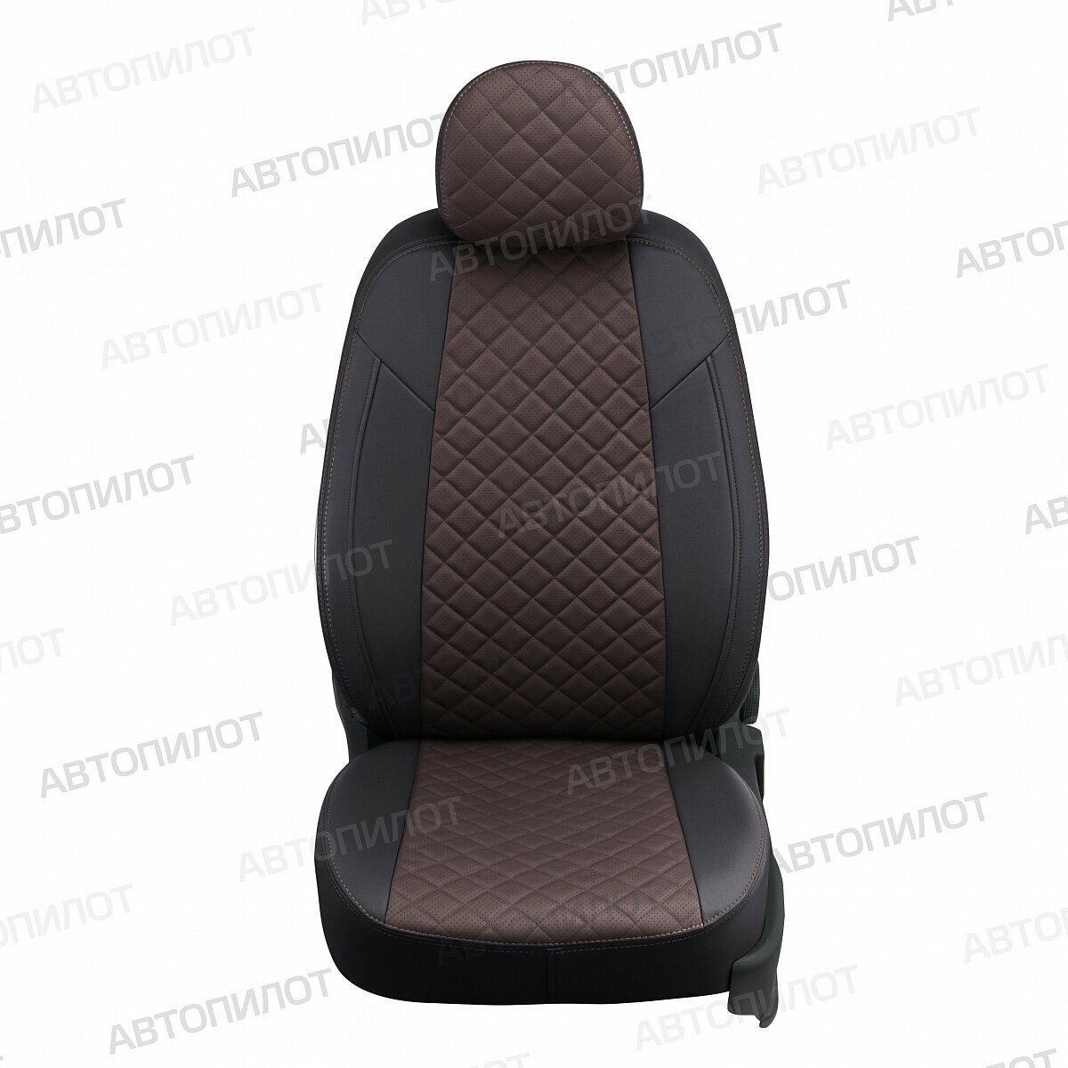 Авточехлы Экокожа Ромб Audi A6 (С5) Sd (40/60) с 97-04г. Черный + Шоколад
