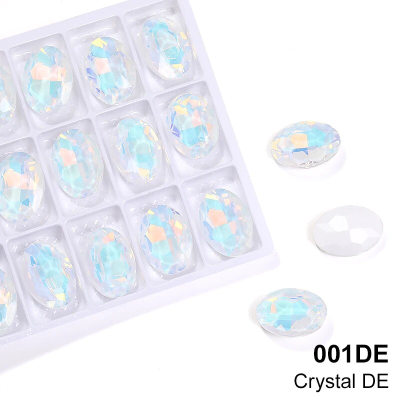 Стразы овальные Crystal 10x14mm, 10 шт